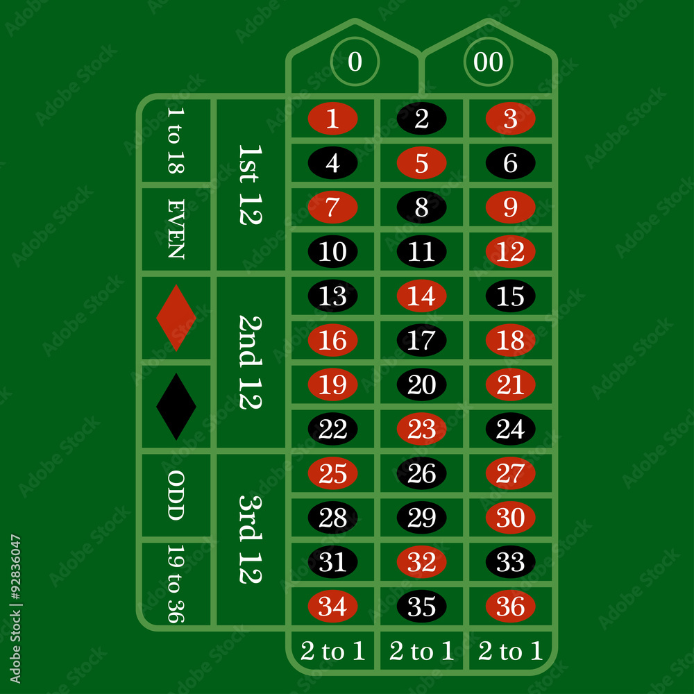 Roulette Table Icon Stock Vector | Adobe Stock