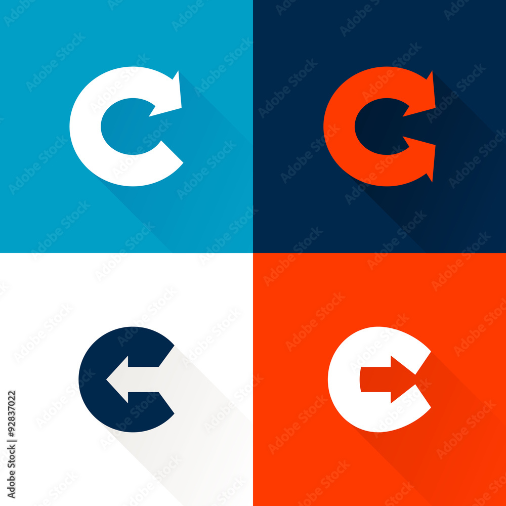 C letter with arrows set. Stock Vector | Adobe Stock