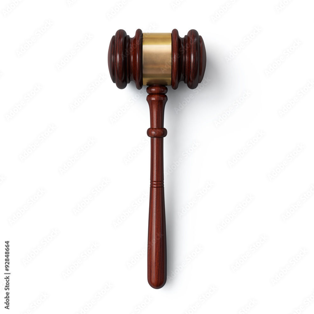 Wooden gavel - front view Stock-Illustration | Adobe Stock
