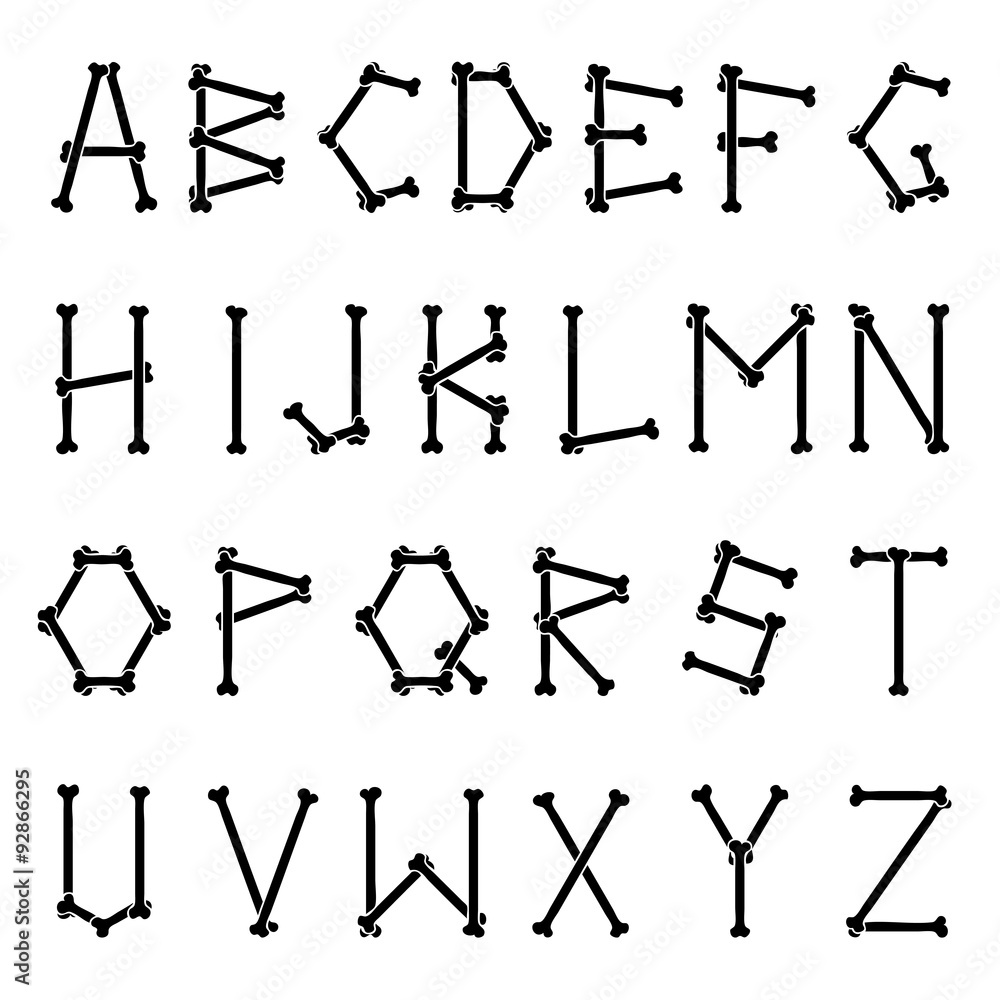 Bones Font Stock Vector | Adobe Stock