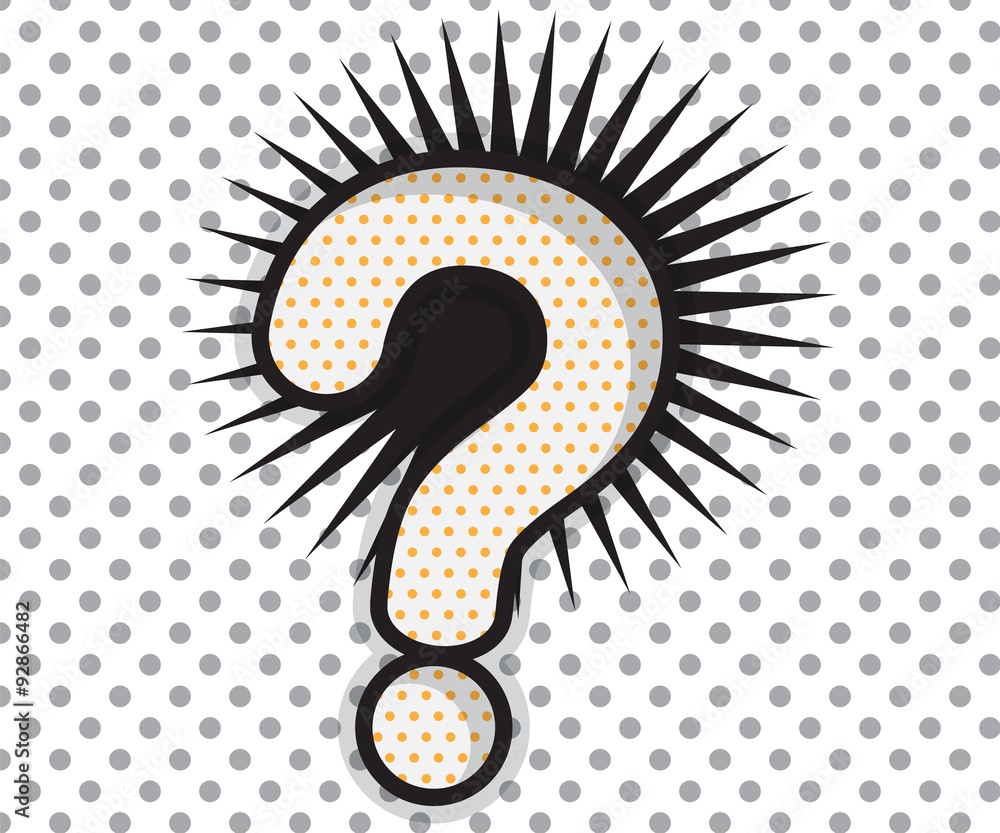Question Mark Shape Pop art Background Stock Vector | Adobe Stock