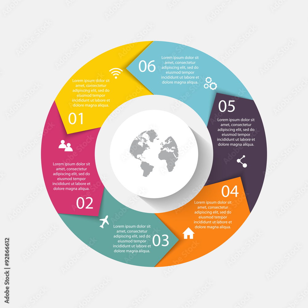 Vector circle arrows for infographic.Can be used for info graphi Stock ...