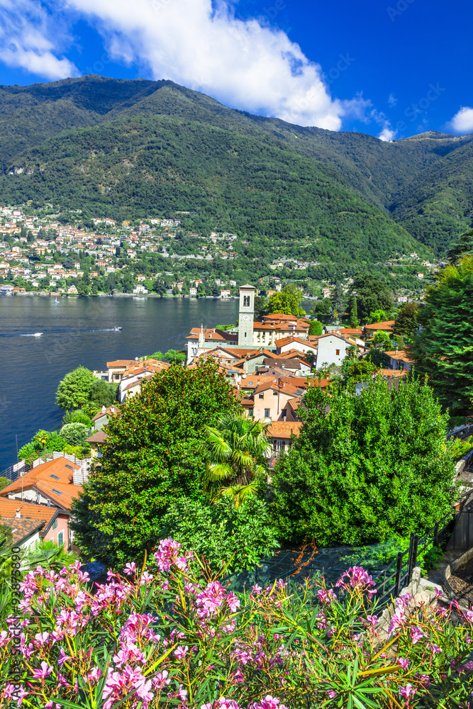 beautiful villages of Lago di Como - Blevio. North of Italy Stock Photo ...
