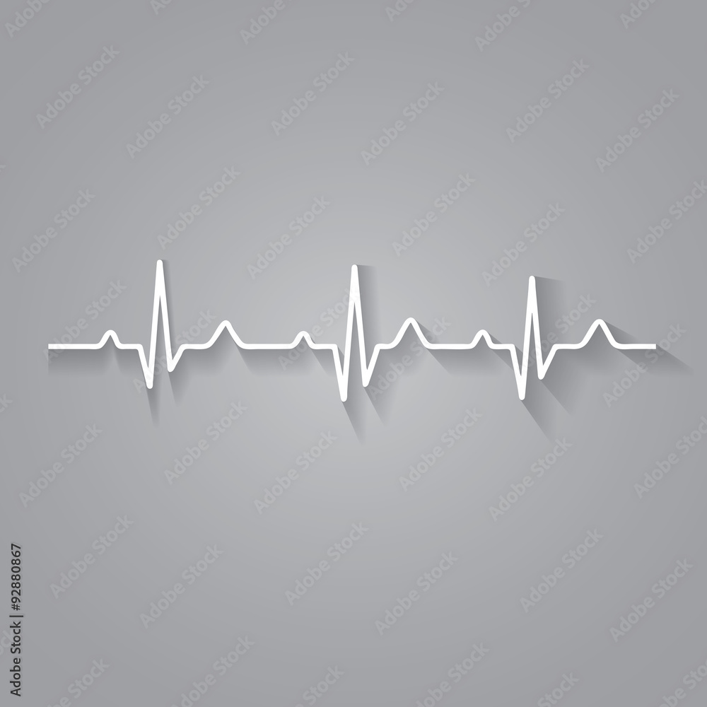 Vector Illustration heart rhythm ekg . Stock Vector | Adobe Stock