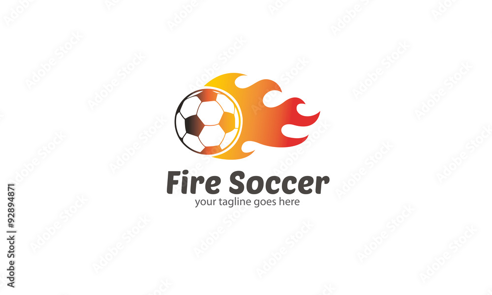 Fire Soccer - Fire Football Logo Stock Vector | Adobe Stock