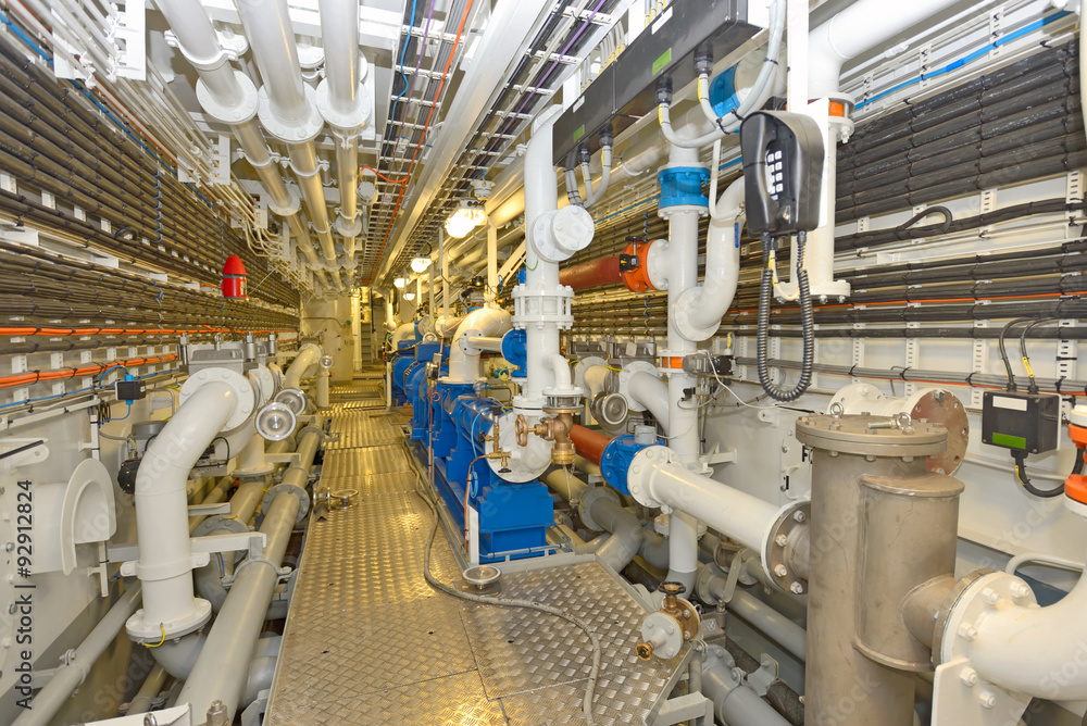 Main engine - engineering interior Stock Photo | Adobe Stock