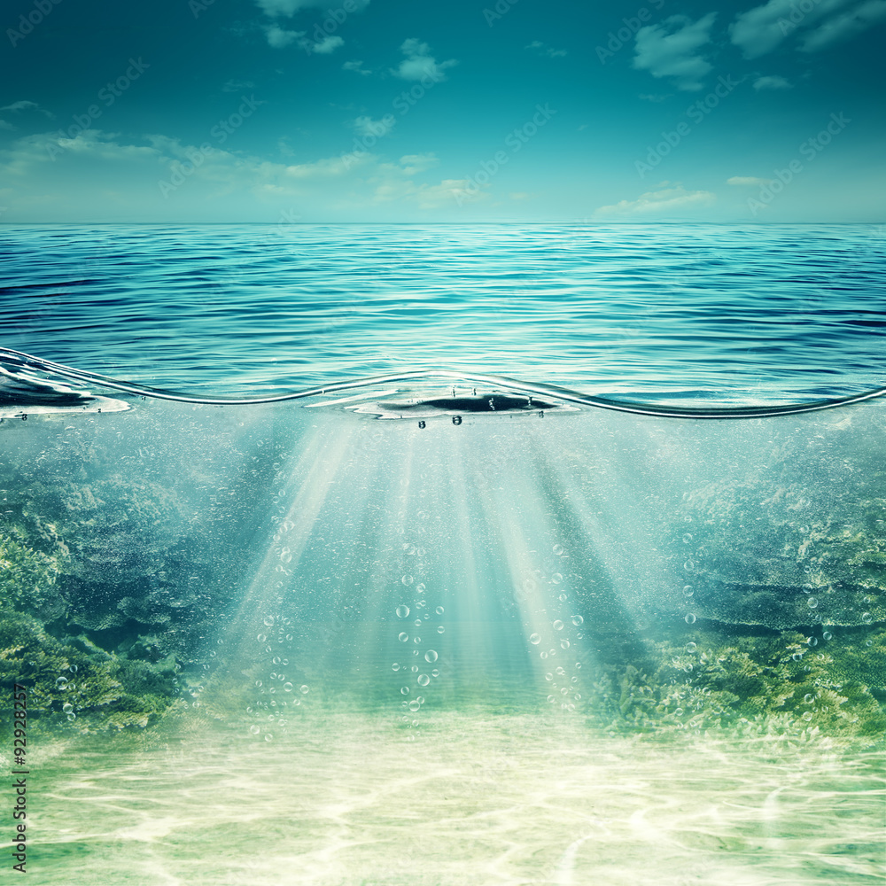 Deep blue ocean. Abstract underwater backgrounds for your design Stock ...