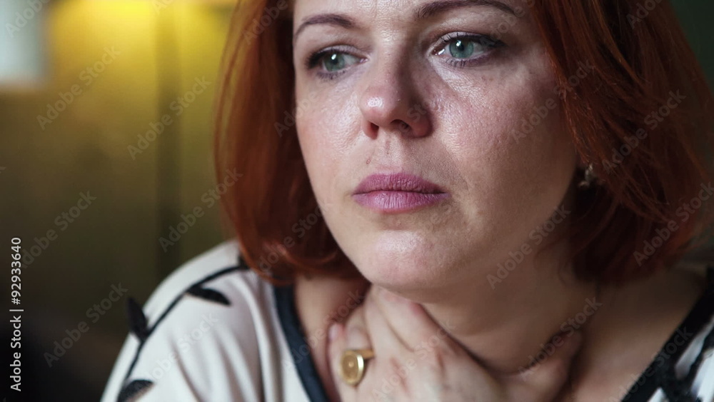 Adult woman crying. Face close. Stock Video | Adobe Stock