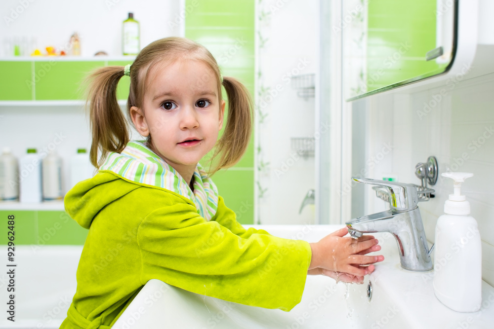Cute little girl washing in bath Stock Photo | Adobe Stock