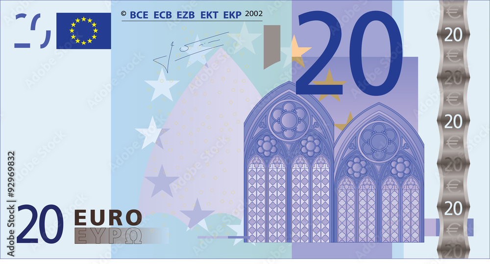 Poster A detailed vector drawing of a 20 euros banknote – Wall Art ...