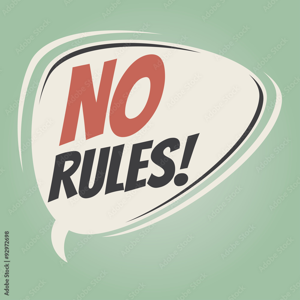 no rules retro speech bubble Stock Vector | Adobe Stock