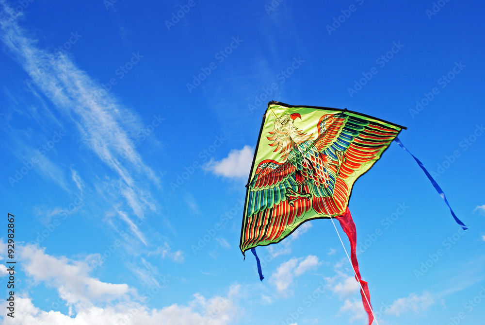 kite flying in the sky background Stock Photo | Adobe Stock