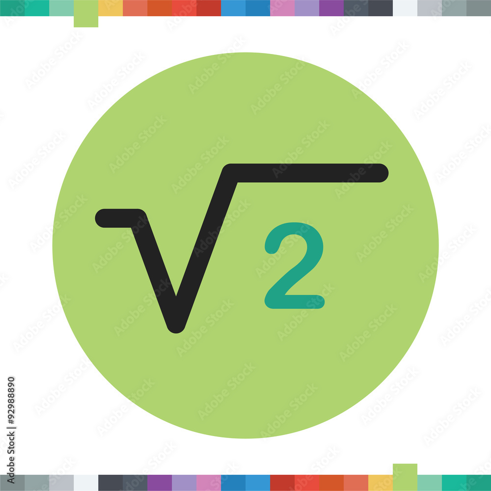 Square root of two icon. Stock Vector | Adobe Stock