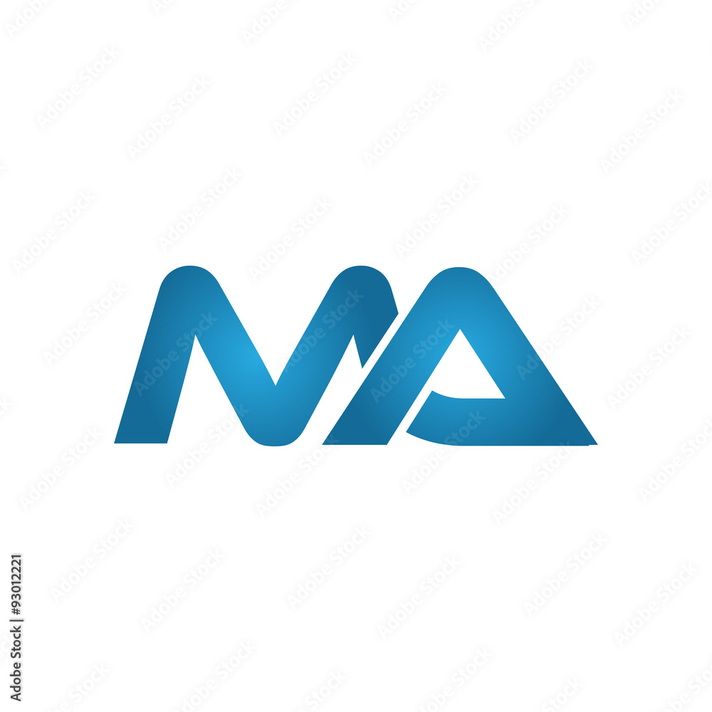 MA company linked letter logo blue Stock Vector | Adobe Stock