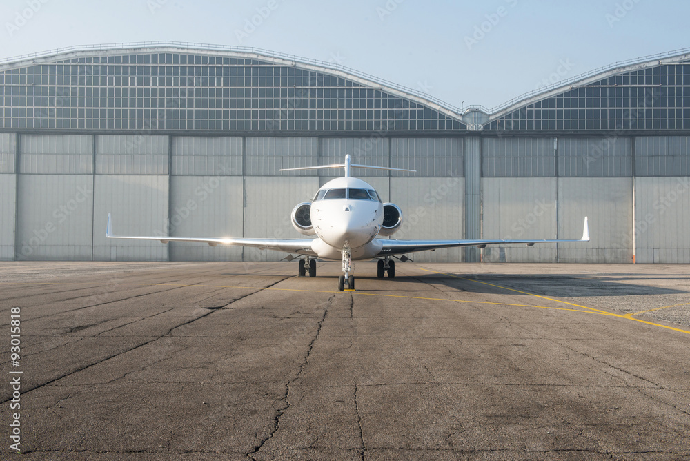 Business jet plane on the ground. Stock Photo | Adobe Stock