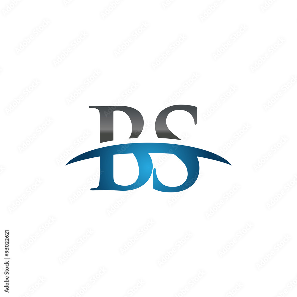 BS initial company swoosh logo blue Stock Vector | Adobe Stock