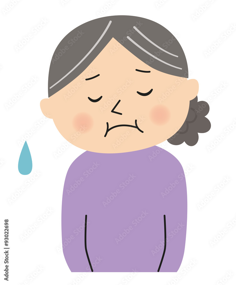 後悔するシニア女性 Stock イラスト | Adobe Stock