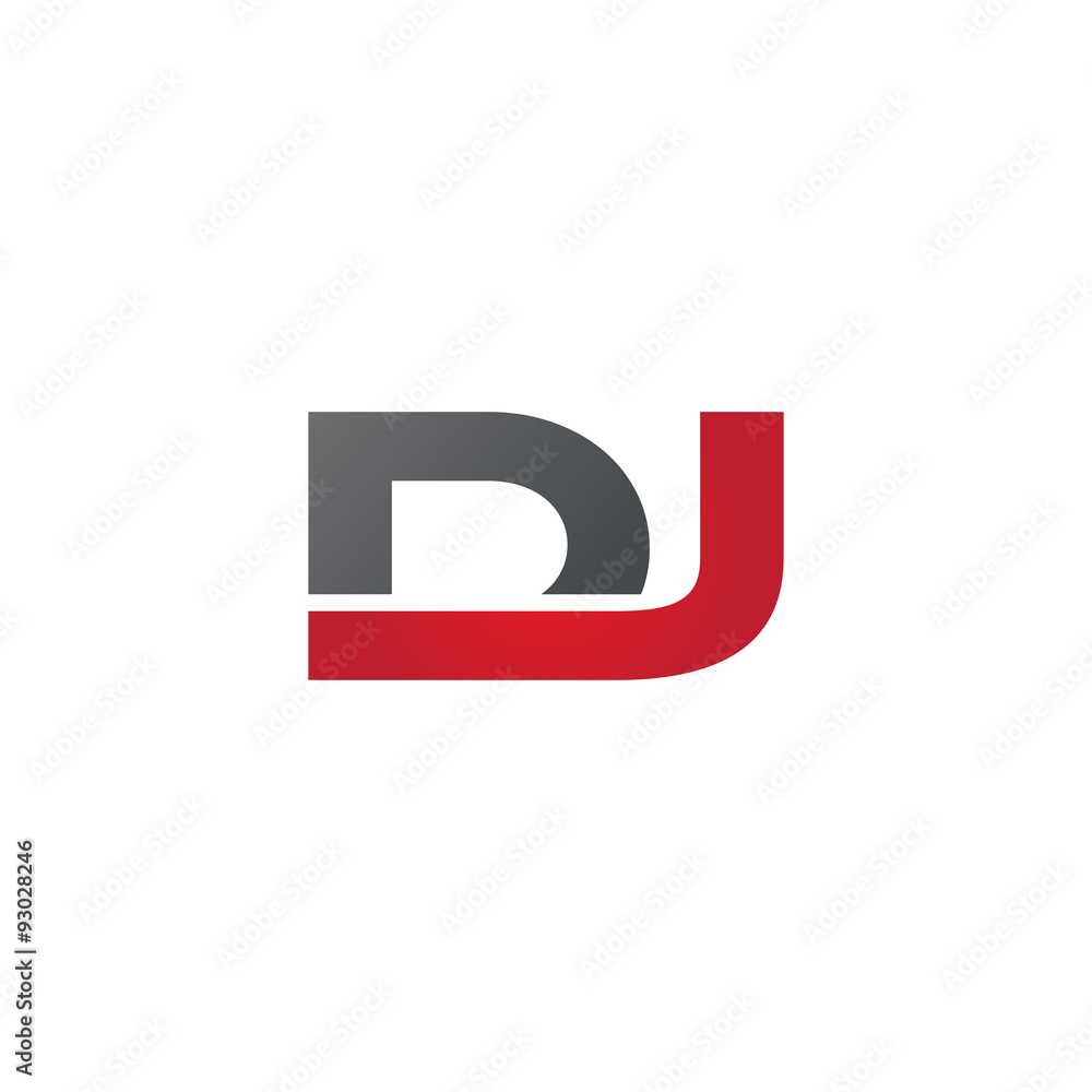 DJ company linked letter logo red Stock Vector | Adobe Stock