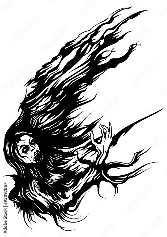 Mist Vampire. Illustration an abstract form with a vampire for design ...