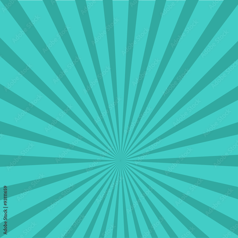 Sunburst with ray of light. Template. Flat design. Blue background ...