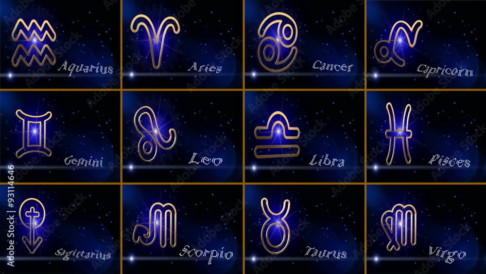 zodiac signs animated สต็อกวิดีโอ | Adobe Stock