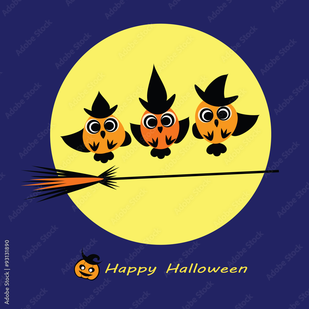 Cute Halloween Owl Wallpaper
