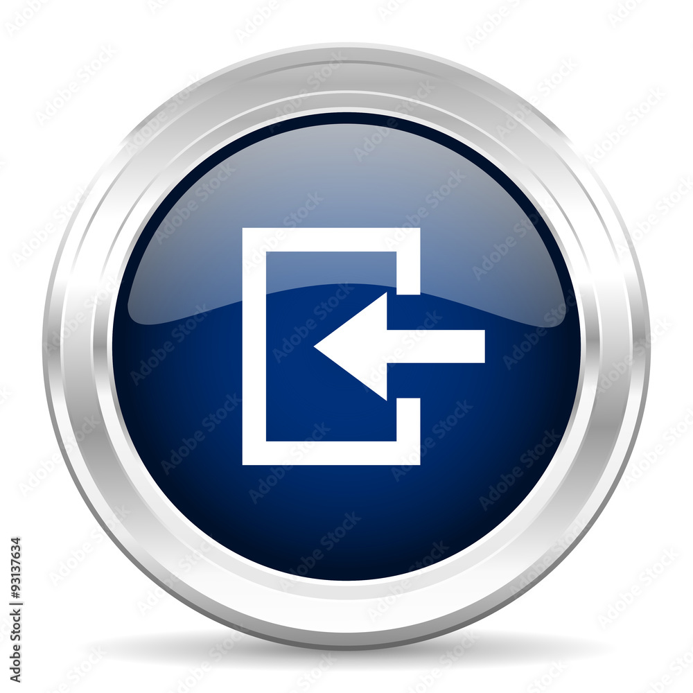 enter cirle glossy dark blue web icon on white background Stock ...