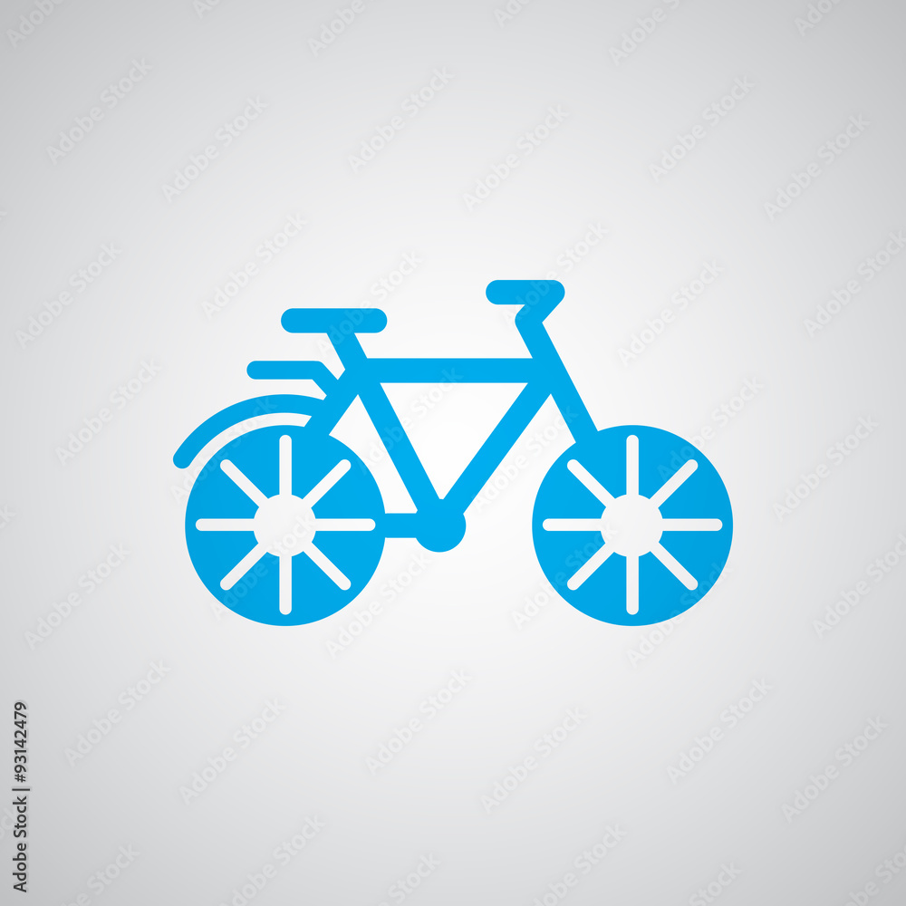 Flat blue Bicycle icon Stock Vector | Adobe Stock