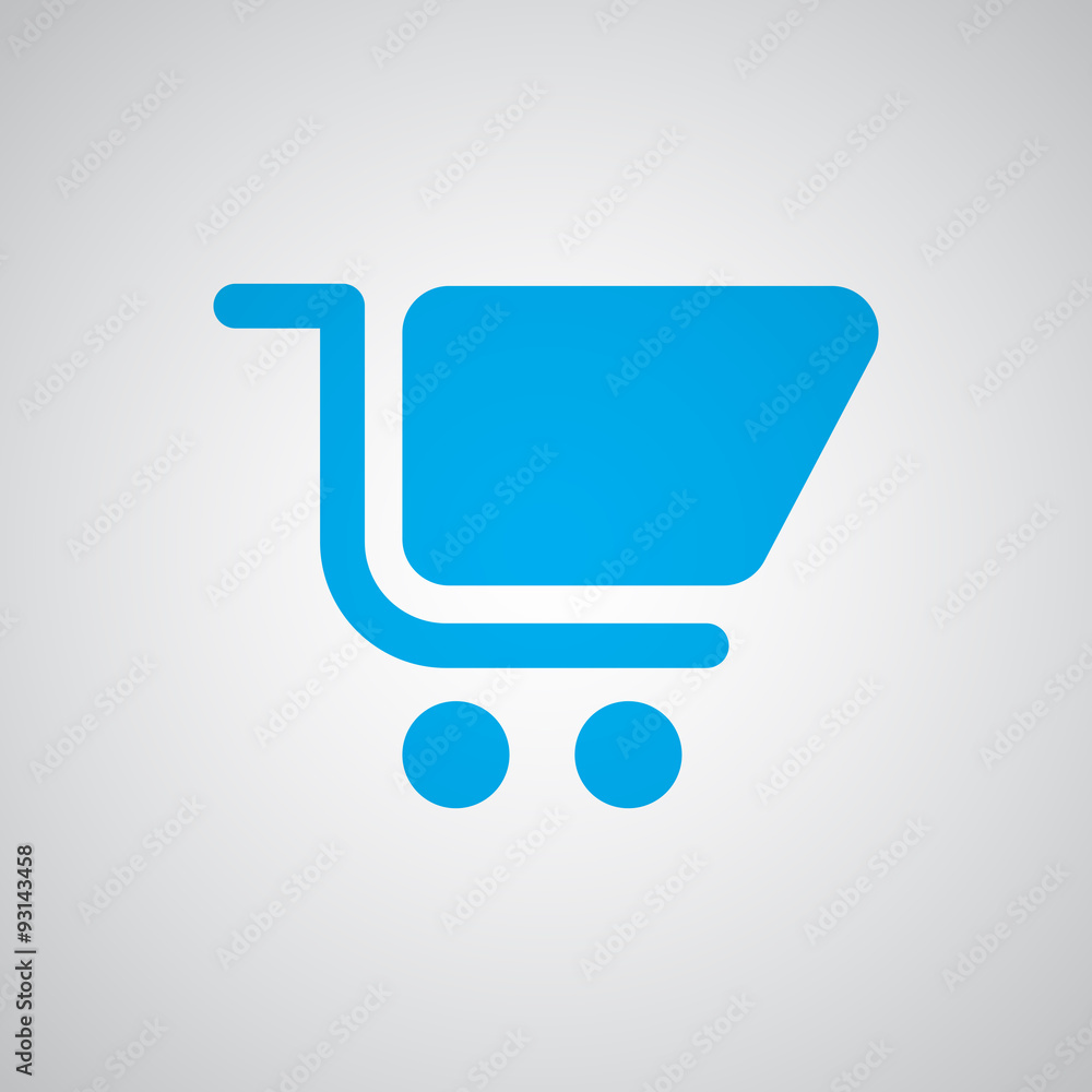Flat blue Shopping Cart icon Stock Vector | Adobe Stock