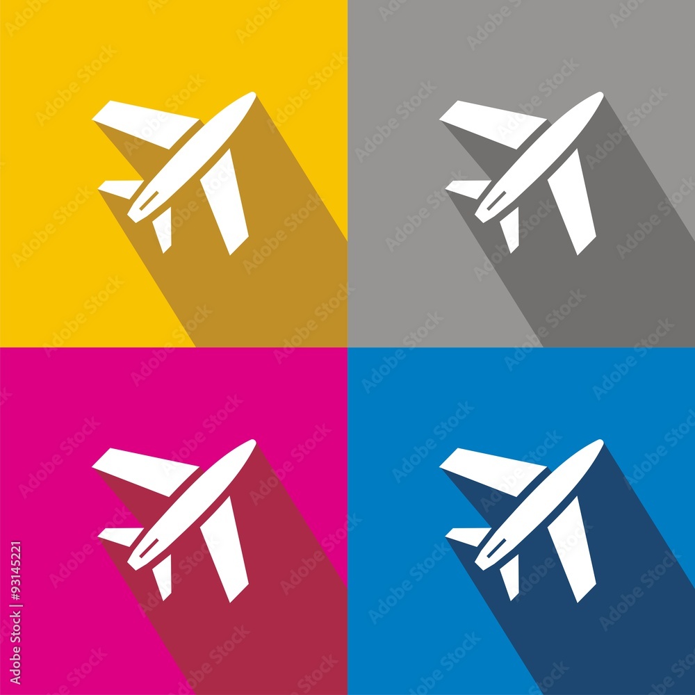 Icono avión colores sombra Stock Vector | Adobe Stock