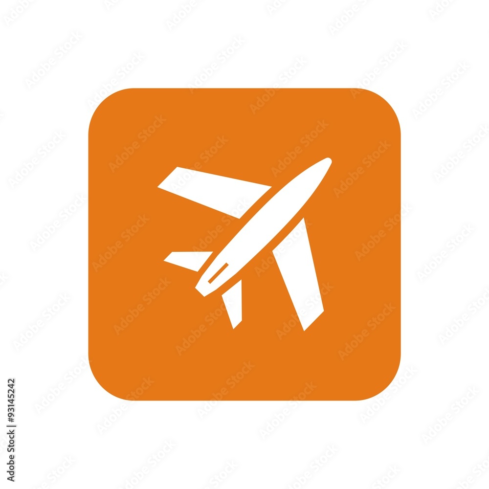 Icono avión naranja cuadro Stock Vector | Adobe Stock