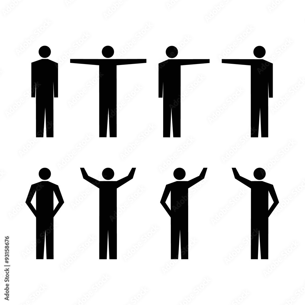 Stick Figure Pictogram Icons Stock Vector | Adobe Stock