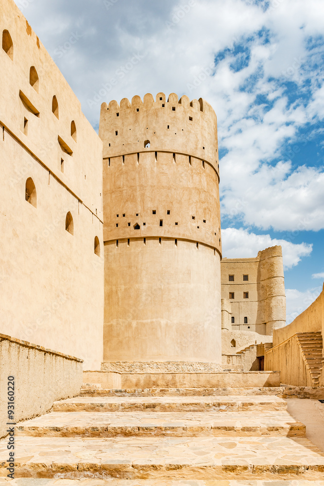 Bahla Fort in Dakhiliya, Oman. It was built in the 13th and 14th ...