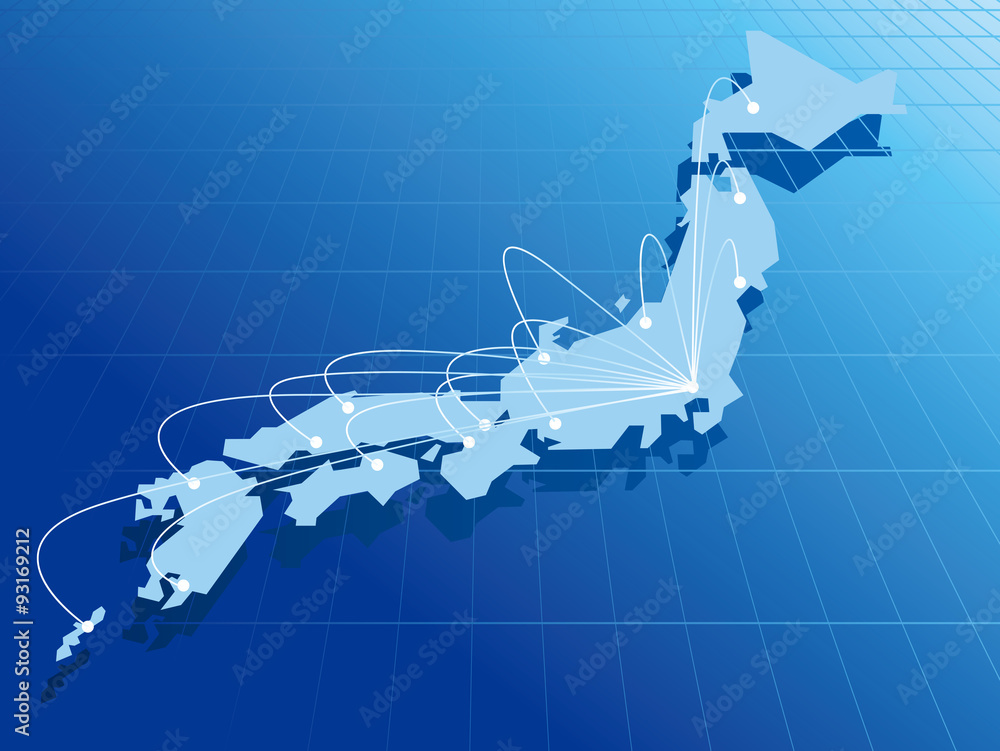 japan Map Network Vector Stock Vector | Adobe Stock