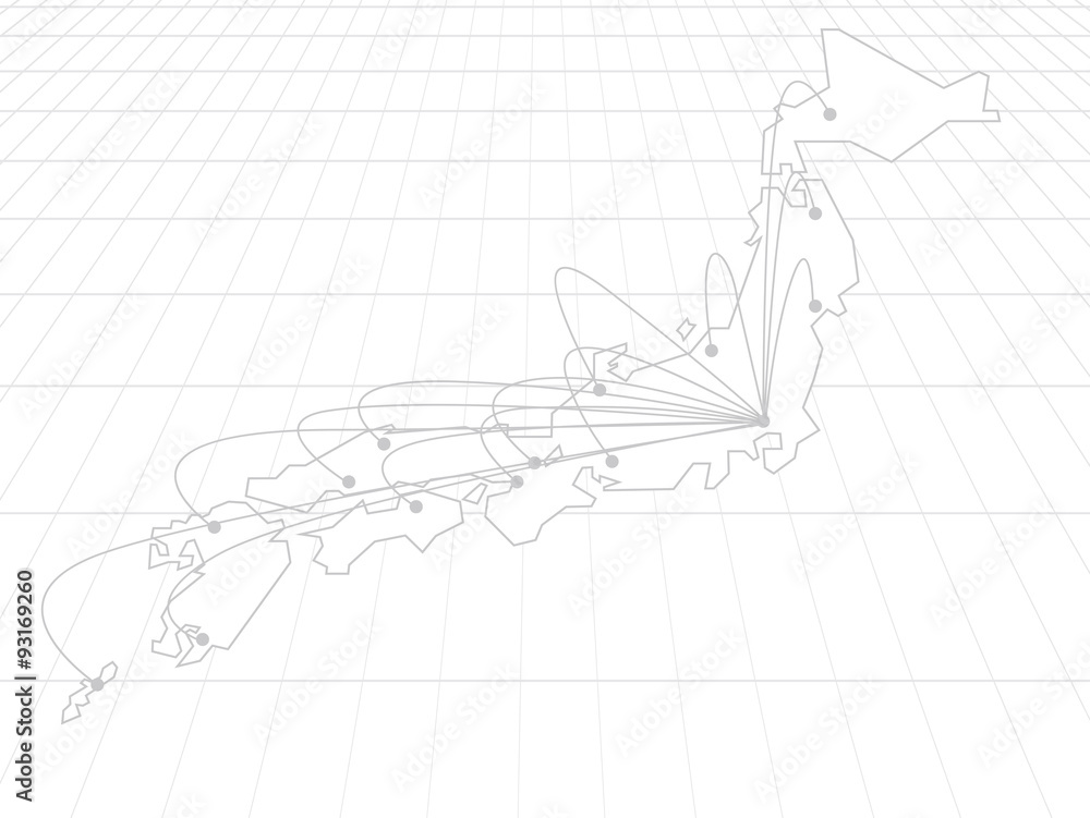 japan Map Network Vector Stock Vector | Adobe Stock