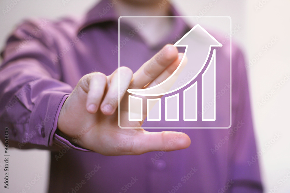 Man with chart online icon business diagram sign web Stock Photo ...