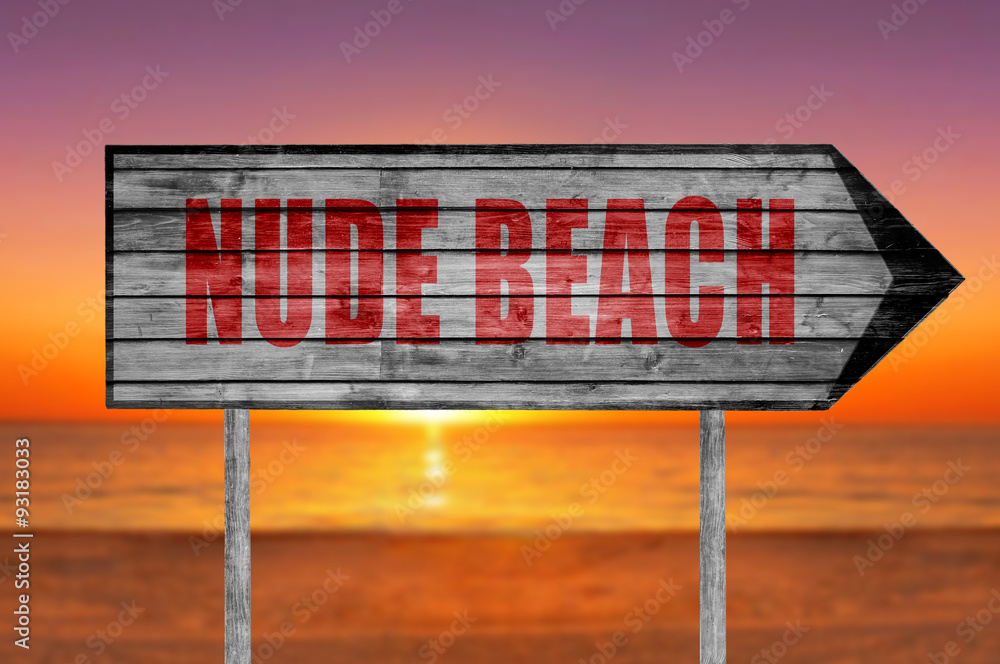 Red Nude Beach wooden sign with on a beach background Stock Photo ...
