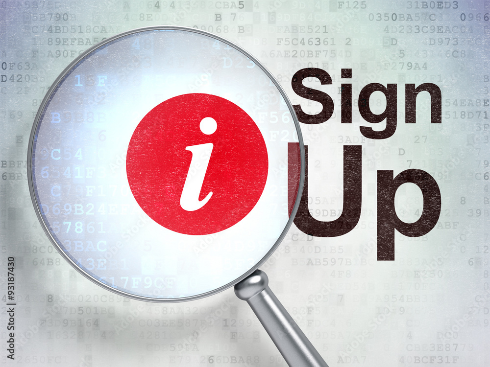 Web development concept: Information and Sign Up with optical Stock ...