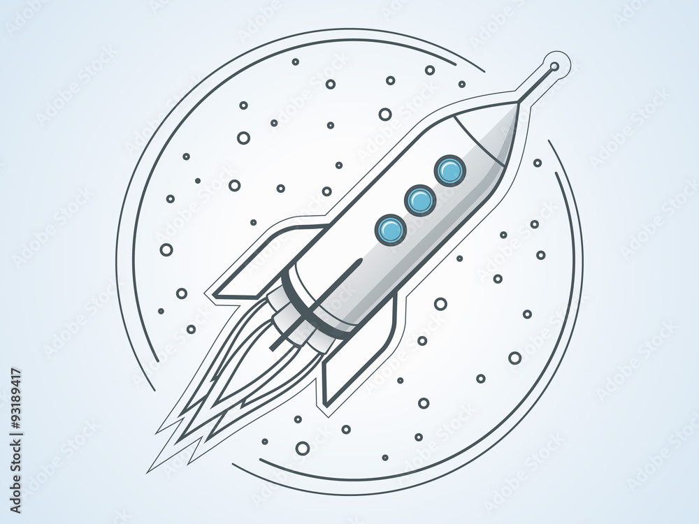 Rocket_outline Stock Vector | Adobe Stock