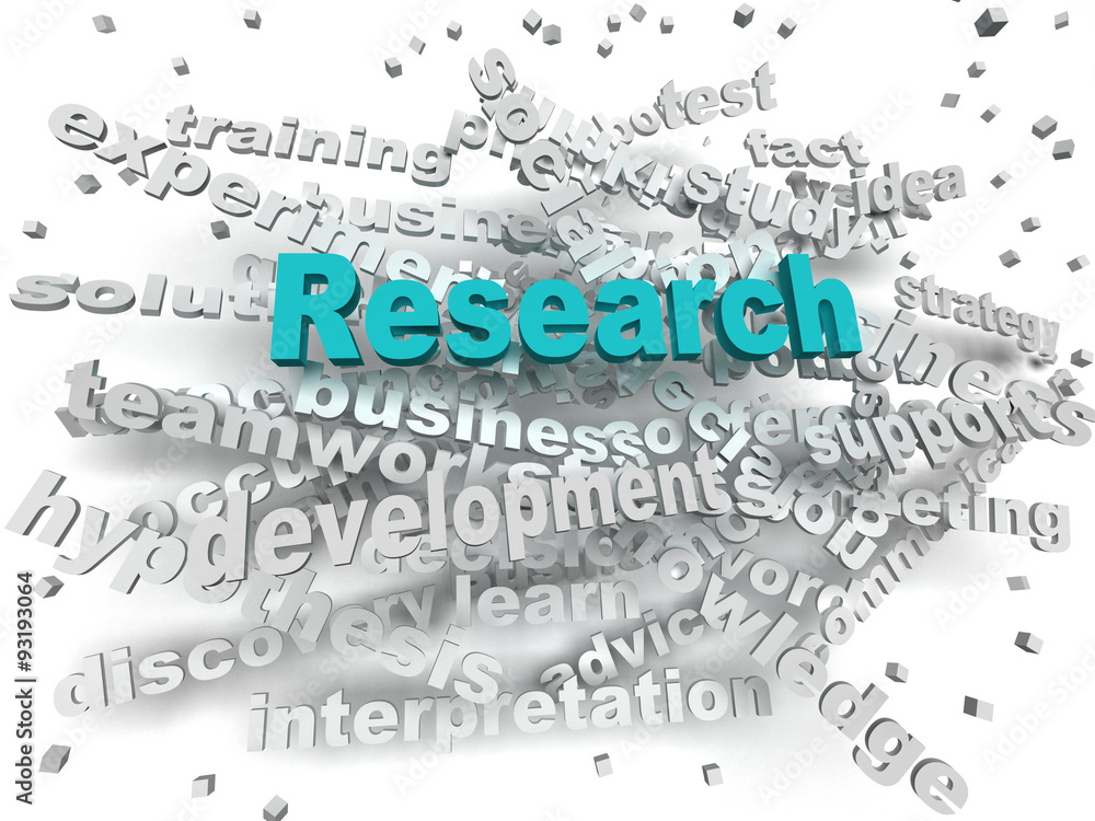 3d image Research word cloud concept Stock Illustration | Adobe Stock