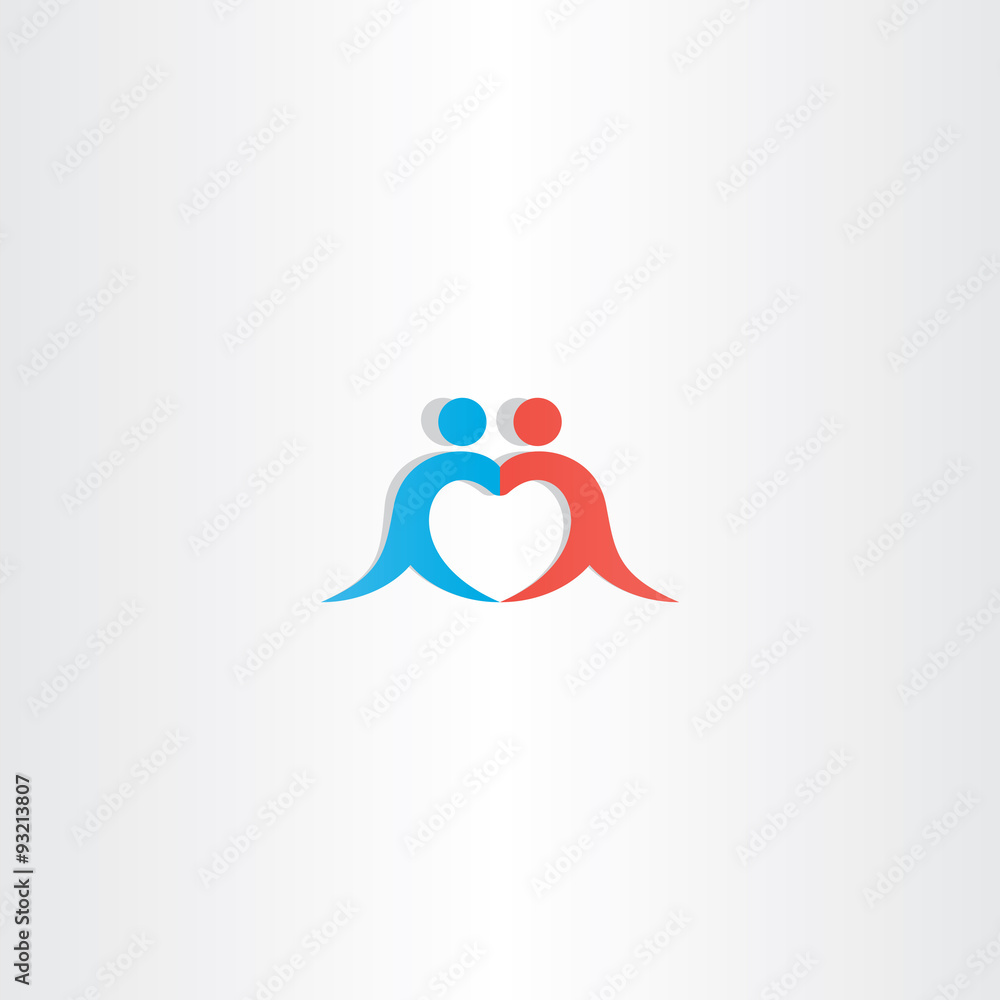 couple boy and girl heart love logo icon vector Stock Vector | Adobe Stock
