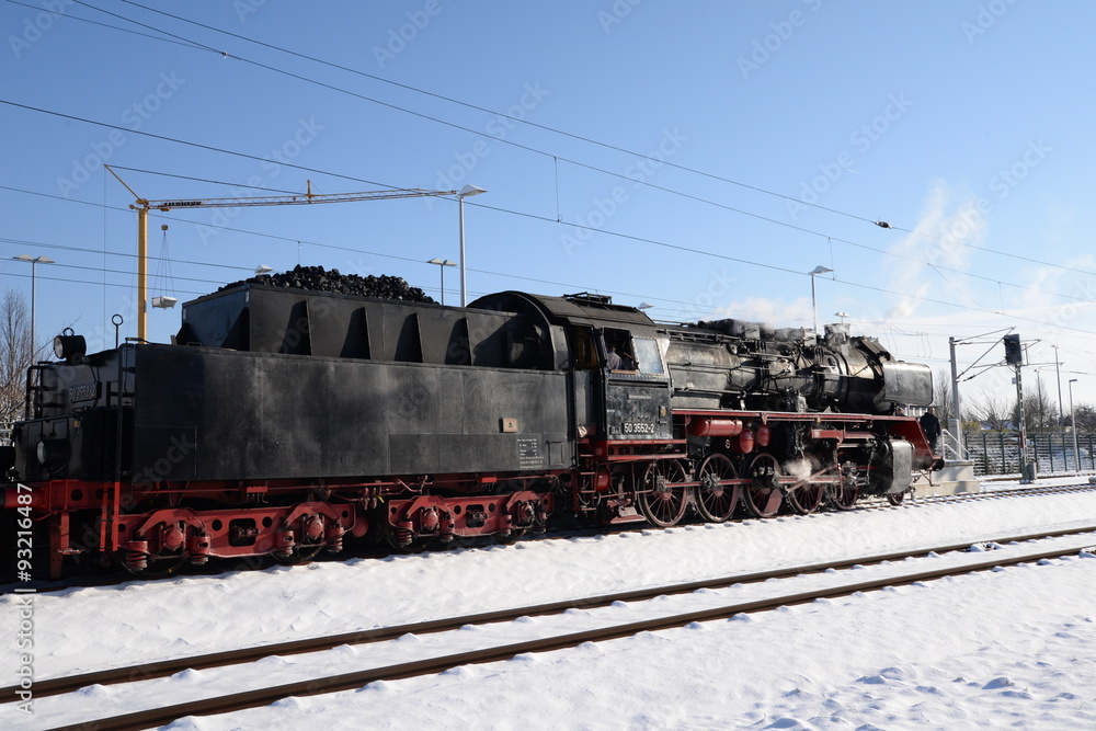 Dampflok im Winter Stock Photo | Adobe Stock