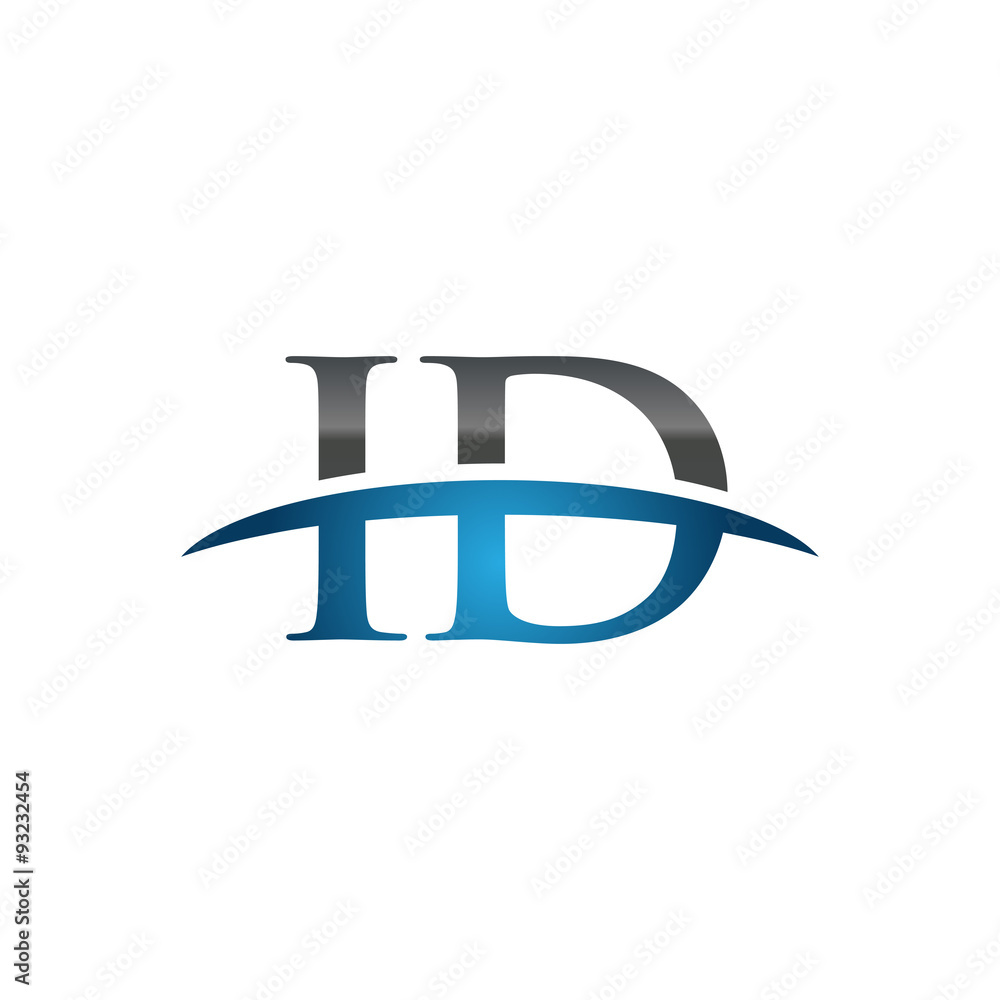ID initial company swoosh logo blue Stock Vector | Adobe Stock