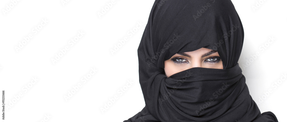 Beautiful girl wearing burqa letterbox Stock Photo | Adobe Stock