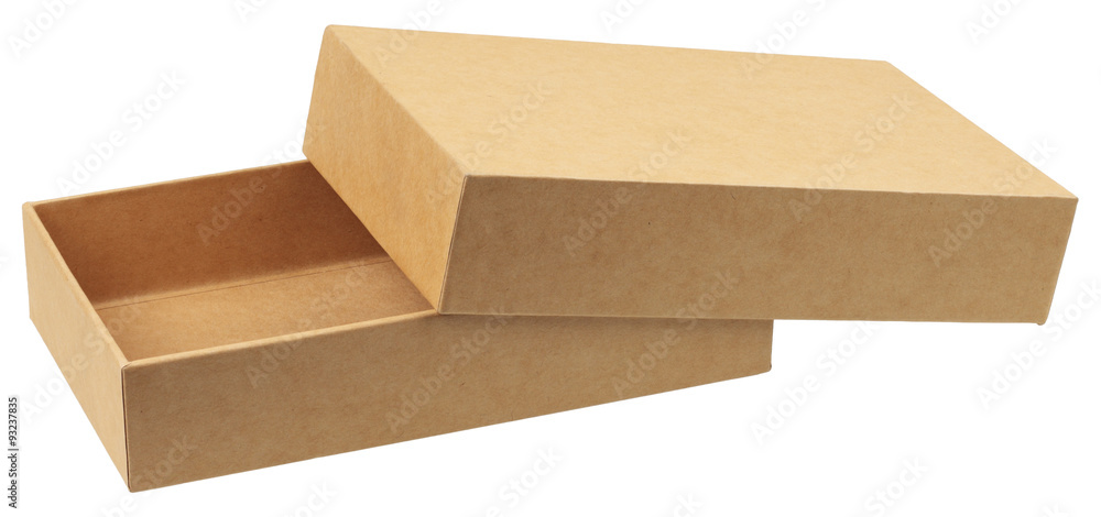 Cardboard box. Object is isolated on white background without shadows ...