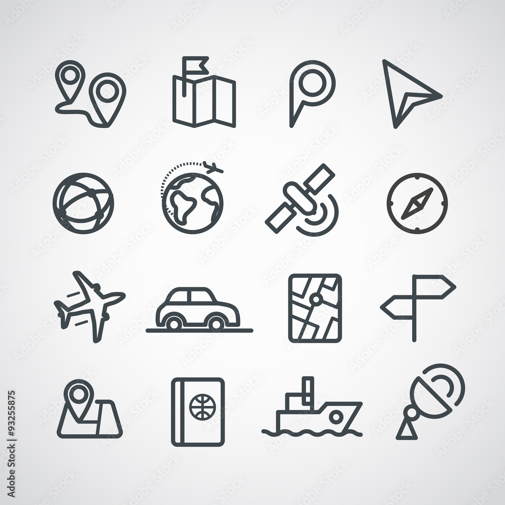 Different transportation icons collection. Vector clip-art Stock Vector ...