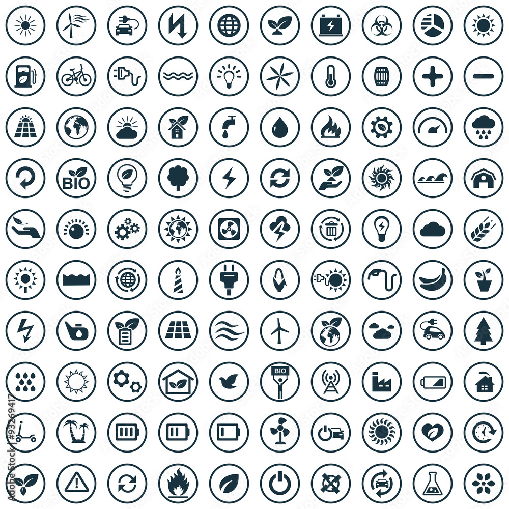 green energy 100 icons universal set Stock Vector | Adobe Stock
