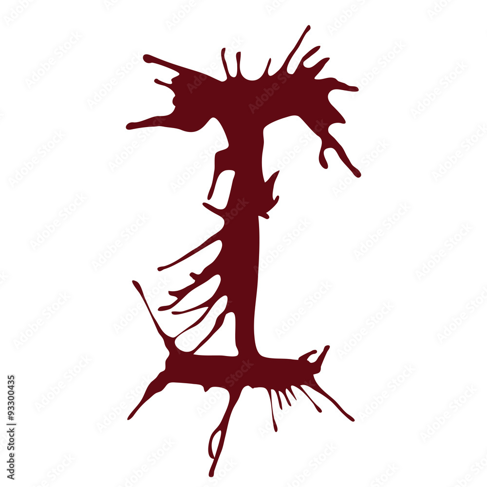 Dripping blood ink fonts the letter I. Stock Vector | Adobe Stock