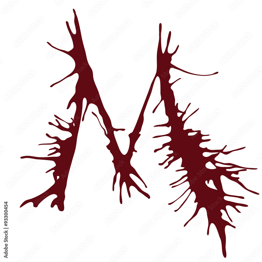 Dripping blood ink fonts the letter M. Stock-Vektorgrafik | Adobe Stock
