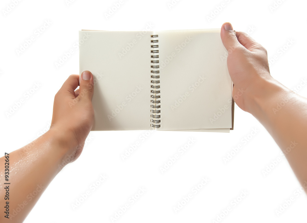 hand holding a book. isolated over white background Stock Photo | Adobe ...